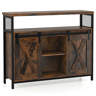 Gracie Oaks Industrial Buffet Sideboard Cabinet With Spacious Table Top Adjustable Shelves ...